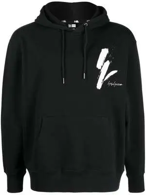 Yohji Yamamoto Logo-print Cotton Hoodie - Black