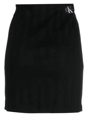 Calvin Klein Logo Patch Cotton Skirt
