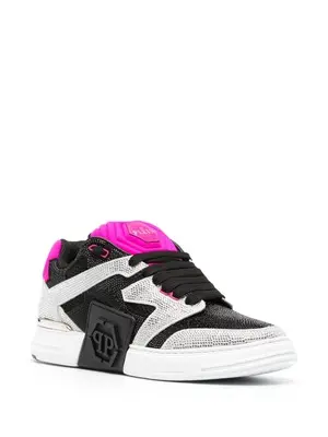 Philipp Plein Crystal-embellished Lace-up Sneakers - Black