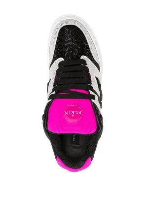 Philipp Plein Crystal-embellished Lace-up Sneakers - Black