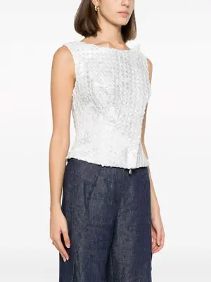 GEMY MAALOUF Embossed Sleeveless Blouse