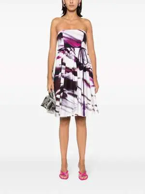 GEMY MAALOUF Off-shoulder Flared Midi Dress - Purple