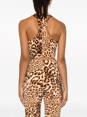 ROTATE BY BIRGER CHRISTENSEN Leopard Print Crop Top