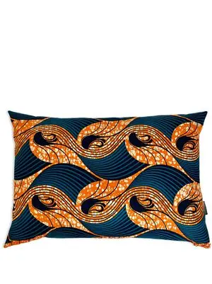MUMUTANE Iki Wave Graphic-print Wool Cushion - Blue