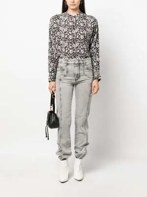 MARANT ETOILE Catchell Floral Print Shirt - Black