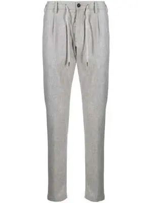 Eleventy Mélange-effect Tapered Trousers - Grey