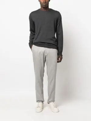 Eleventy Mélange-effect Tapered Trousers - Grey