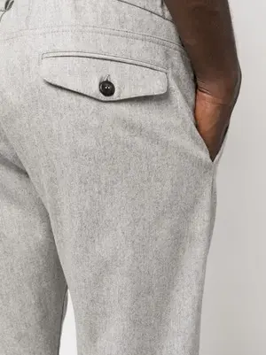 Eleventy Mélange-effect Tapered Trousers - Grey