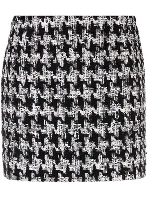 Faith Connexion Houndstooth Knitted Miniskirt