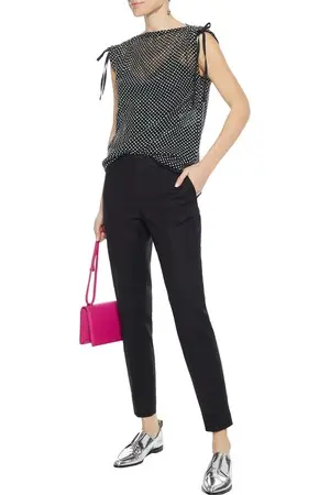 Red Valentino Cotton-blend Cady Slim-leg Pants