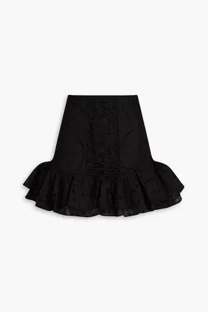 Charo Ruiz Ibiza Lucrecia Broderie Anglaise Mini Skirt - Black