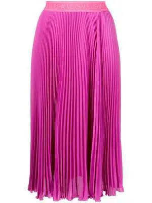 Versace Pleated Midi Skirt - Purple