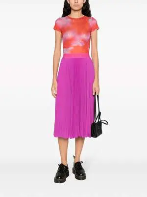 Versace Pleated Midi Skirt - Purple