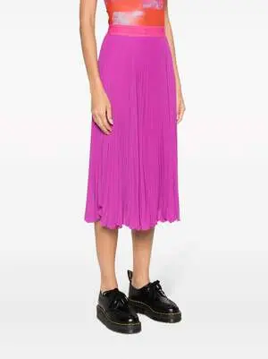 Versace Pleated Midi Skirt - Purple