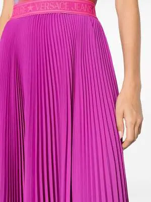 Versace Pleated Midi Skirt - Purple