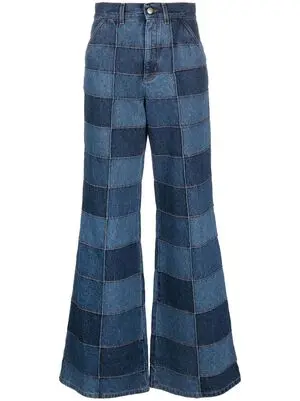 Chloé Patchwork Wide-leg Jeans