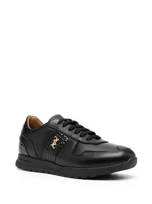 BILLIONAIRE Crocodile-effect Leather Sneakers - Black