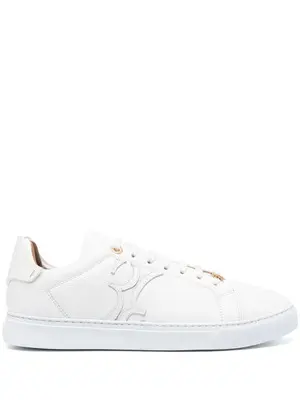 BILLIONAIRE Logo-plaque Low-top Leather Sneakers - White
