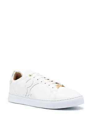 BILLIONAIRE Logo-plaque Low-top Leather Sneakers - White