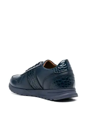 BILLIONAIRE Crocodile-effect Leather Sneakers - Blue
