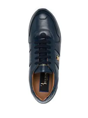 BILLIONAIRE Crocodile-effect Leather Sneakers - Blue
