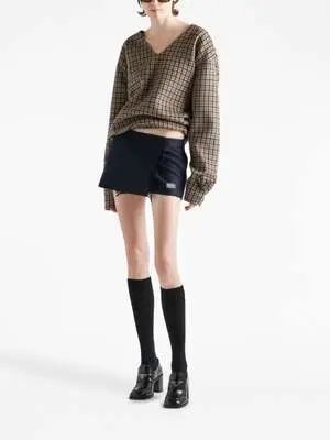 Prada Checked Cashgora Jumper - Neutrals