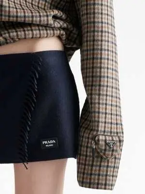 Prada Checked Cashgora Jumper - Neutrals