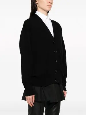 Stella McCartney Logo-embroidered Virgin Wool Cardigan - Black