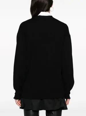Stella McCartney Logo-embroidered Virgin Wool Cardigan - Black