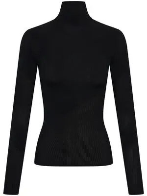 DION LEE Helix Mesh-detail Knitted Top