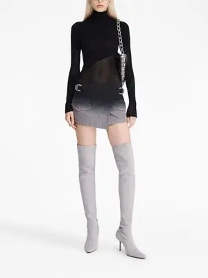 DION LEE Helix Mesh-detail Knitted Top