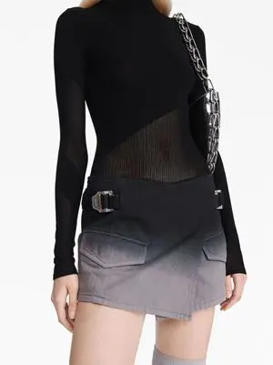 DION LEE Helix Mesh-detail Knitted Top