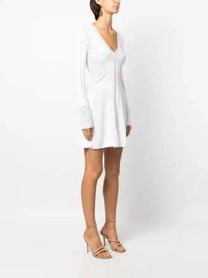 GENNY V-neck Perforated Detail Dress