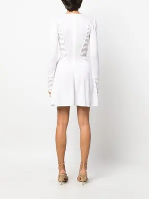 GENNY V-neck Perforated Detail Dress