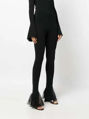 NENSI DOJAKA Tulle-detail Flared Trousers