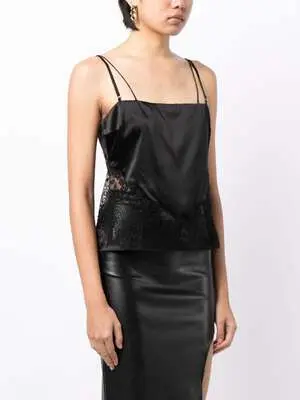 TOM FORD Lace-detail Sleeveless Satin Top
