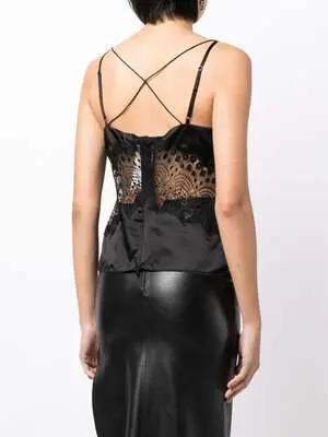 TOM FORD Lace-detail Sleeveless Satin Top