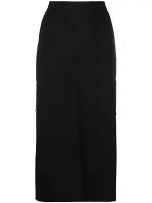 Pinko Logo-engraved Button High-waisted Midi Skirt