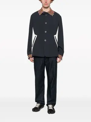 KIKO KOSTADINOV Check-pattern Panelled Shirt Jacket