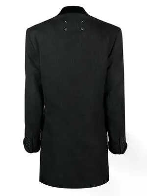 MAISON MARGIELA Velvet-trim Wool Single-breasted Coat