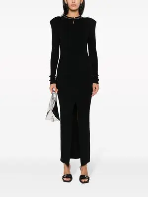 Gcds Ribbed Knit Maxi Dress - Black