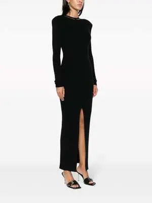 Gcds Ribbed Knit Maxi Dress - Black