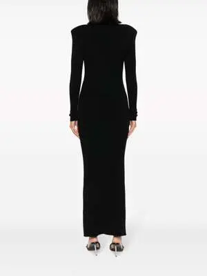 Gcds Ribbed Knit Maxi Dress - Black