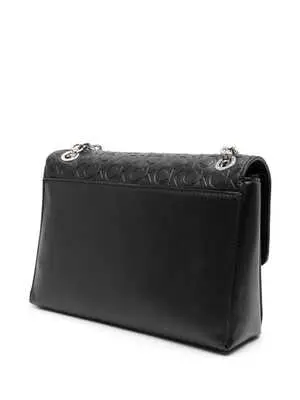 Calvin Klein Logo Debossed Faux Leather Shoulder Bag