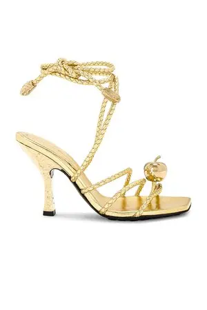 Bottega Veneta Gold Tone Sandals For Women