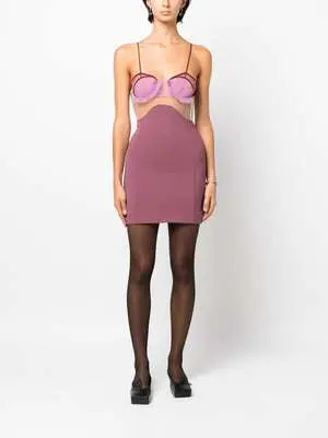 NENSI DOJAKA Sheer-paneling Bustier Minidress