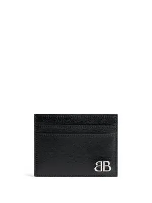 Balenciaga Logo-plaque Leather Cardholder - Black