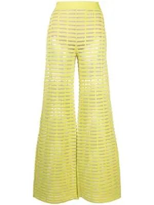 GENNY Semi-sheer Flared Trousers - Green