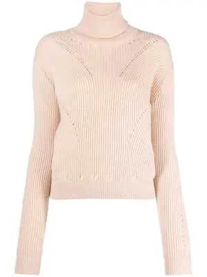 GENNY Logo-charm Ribbed-knit Jumper