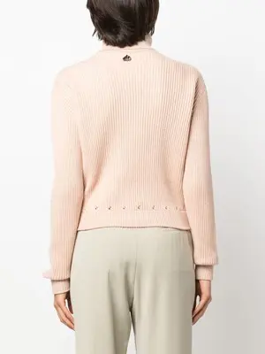 GENNY Logo-charm Ribbed-knit Jumper